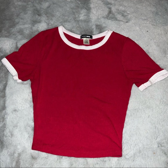 Tops | Red And White Crop Top | Poshmark